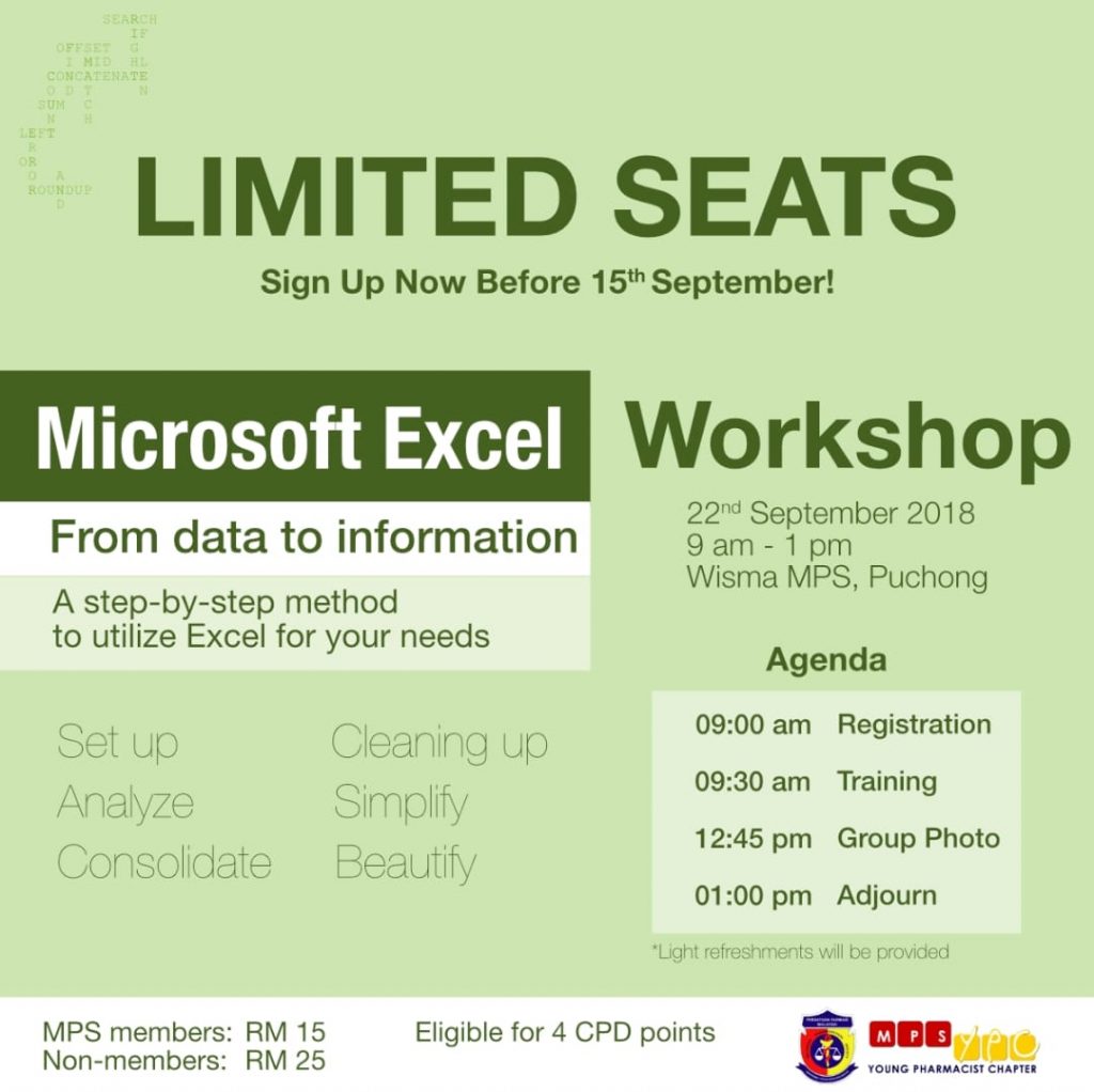 Microsoft Excel Workshop - MPS Young Pharmacist Chapter